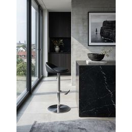 KADIMA DESIGN Barhocker Edelstahl H&ouml;henverstellbar R&uuml;ckenlehne Drehbar, Schwarz 43x43x90 cm