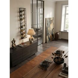 KADIMA DESIGN Weinregal Metall Gro&szlig; Schmal Wandmontage H&auml;ngend, Schwarz 36x8x150 cm