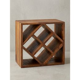 KADIMA DESIGN Weinregal Massivholz f&uuml;r 8 Flaschen stehend schmal 40x40x25cm