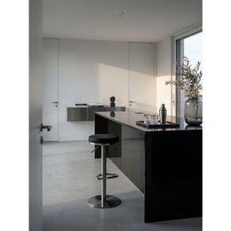KADIMA DESIGN Barhocker Edelstahl H&ouml;henverstellbar Drehbar Standfu&szlig; Gepolstert, Schwarz 38x38x82 cm