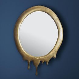 KADIMA DESIGN Wandspiegel Oval Metall Gold 50x71 cm Modern