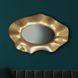 KADIMA DESIGN Wandspiegel Asymmetrisch Metall Gold 60x90 cm Modern