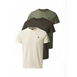 Kurzarmhemd MCS "MCS T-shirt MCOhio", Herren, Gr. L, Normalgr&ouml;&szlig;en, jetstream, beetle, bracken, Obermaterial: 100% Baumwolle, Hemden