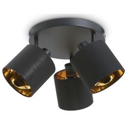 Paco Home Deckenleuchte "ANIKA", schwarz (schwarz, gold), 3, &Oslash; 12cm H: 19cm, Leuchten, auch als Wandleuchte einsetzbar, Deckenstrahler
