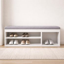 Schuhbank OTTO HOME, B:100cm H:48,6cm T:32cmwei&szlig;, wei&szlig;, Polyester, Spanplatte, Flur, Sitzb&auml;nke, "Schuchschrank 100, Schuhregal, Schuhtruhe,