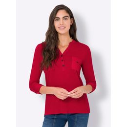 Heine Damen Blusenshirt, Rot, Gr. 36, Langarm-Shirts, Material: Viskose