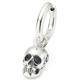 Single-Creole Bruno Banani "Schmuck Geschenk Silber 925 Ohrschmuck Ohrring Single", silber (silberfarben, schwarz), Ohrringe, Herren, 2,1mm, Silber 925 (Sterlingsilber), Einh&auml;nger abnehmbar