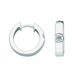 Adelia&acute;s Paar Creolen ADELIA&acute;S "15,6 mm ⌀ Creolen Ohrringe 925 Silber mit Zirkonia", silber, Ohrringe, Damen, Damen, Silber 925 (Sterlingsilber), Silberohrringe