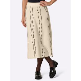 CREATION L PREMIUM Witt Damen Strickrock mit 70% Lyocell, champagner-schwarz, Gr&ouml;&szlig;e 44
