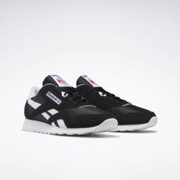Sneaker Reebok CLASSIC "CL NYLON", Herren, Gr. 40, schwarz, Leder, Textil, Schuhe Sneaker