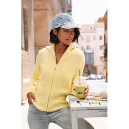 Lascana Strickjacke hellgelb Gr. 36/38 f&uuml;r Damen. Figurumspielend. Nachhaltig.