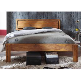 Bett Sheesham 140x200x83 braun ge&ouml;lt NATURE BROWN #520