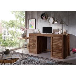 Schreibtisch Sheesham 150x75x78 rot-braun gebeizt TORONTO #148