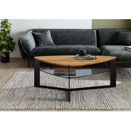 Couchtisch Wildeiche mit Glasboden 120x70x44 natur ge&ouml;lt STARNBERG #25