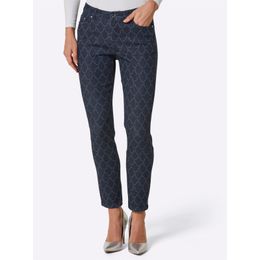 CREATION L PREMIUM Witt Damen 5-Pocket-Jeans mit Print-Dessin, dark blue, Gr&ouml;&szlig;e 36