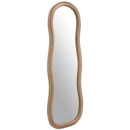 Mid.you Wandspiegel, Taupe, Glas, Textil, Holzwerkstoff, oval, 60x160x4 cm, Ganzk&ouml;rperspiegel, Spiegel, Wandspiegel