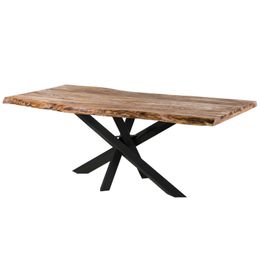 Baumtisch Sheesham 220x100x79 natur sandgestrahlt / Mikado-Beine anthrazit matt FREEFORM 5