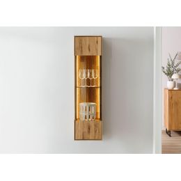 H&auml;ngevitrine Wildeiche 37x32x130 natur ge&ouml;lt WIEN #232