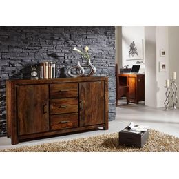 Sideboard Sheesham 145x45x85 braun lackiert METRO LIFE #131