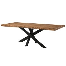 Baumtisch Sheesham 180x90x79 natur gebeizt / Mikado-Beine anthrazit matt FREEFORM 5
