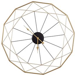 Ambia Home Wanduhr, Schwarz, Gold, Metall, Dekoration, Uhren, Wanduhren