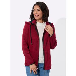 WITT Damen Fleecejacke mit Antipilling-Ausr&uuml;stung, rot-meliert, Gr&ouml;&szlig;e 48