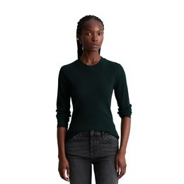 Marc O'Polo Damen Langarmshirt "aus Rippjersey", gr&uuml;n, Gr. L, MARC O'POLO DENIM, unifarben, Obermaterial: 96% Baumwolle, 4% Elasthan, Shirts