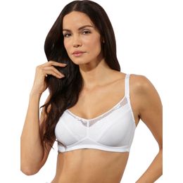 w&auml;schepur Damen BH ohne B&uuml;gel mit transparenter Spitze wei&szlig; Gr&ouml;&szlig;e 85E