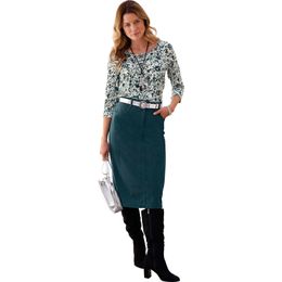 CR&Eacute;ATION L Damen 3/4-Arm-Shirt mit floralem Alloverprint champagner-petrol-bedruckt Gr&ouml;&szlig;e 38