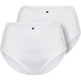 w&auml;schepur Damen H&uuml;ftslip mit seitlichem Spitzeneinsatz wei&szlig; Gr&ouml;&szlig;e 36/38