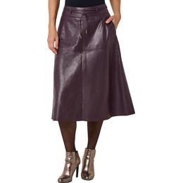 Mainpol Damen Lederrock mit Bindeg&uuml;rtel burgund Gr&ouml;&szlig;e 40