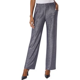 CR&Eacute;ATION L Damen Jerseyhose mit Glanzgarn silberfarben-marine Gr&ouml;&szlig;e 38