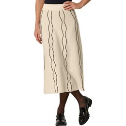 CREATION L PREMIUM Damen Strickrock mit 70% Lyocell champagner-schwarz Gr&ouml;&szlig;e 38