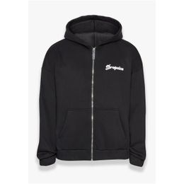 Kapuzensweatshirt DROPSIZE "Dropsize Herren Dropsize Heavy Grow Rich Zip Hoodie", Herren, Gr. L, schwarz, 70% Baumwolle, 30% Polyester, bedruckt, Sweatshirts