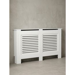 KADIMA DESIGN Heizk&ouml;rperverkleidung MDF Wei&szlig; Rechteckig Lamellen 152x19x83