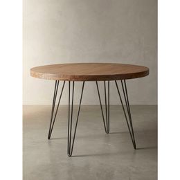 KADIMA DESIGN Esszimmertisch &ndash; Rund &Oslash;120x78 cm Massivholz Braun Landhaus