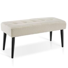 TecTake&reg; Sitzbank, mit Samt oder Boucl&eacute;, bodenschonende Kunststoffkappen, Belastbarkeit 220 kg, 95 x 38 x 45 cm