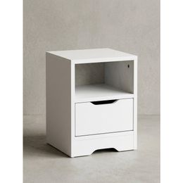 KADIMA DESIGN Nachttisch Schublade Ablage Modern Klein, Wei&szlig; 31x31x43 cm
