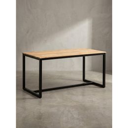 KADIMA DESIGN Esstisch Massivholz Metall Rechteckig Loft-Stil, Akazie 200x100x76 cm