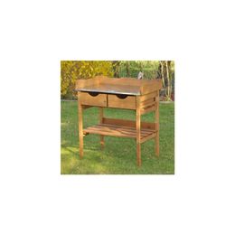 dazikemo Pflanztisch G&auml;rtnertisch Holz braun 80x45x86 cm