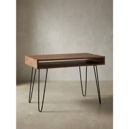KADIMA DESIGN Schreibtisch &ndash; Massivholz, 110x60x76 cm, braun, Landhausstil, 1 Ablagefach