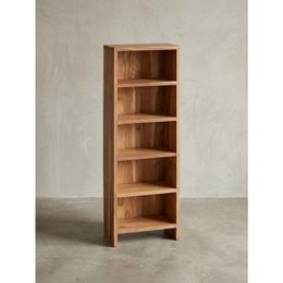 KADIMA DESIGN CD-Regal Massivholz 5 F&auml;cher Landhausstil MUMBAI, Akazie 30x17x90 cm