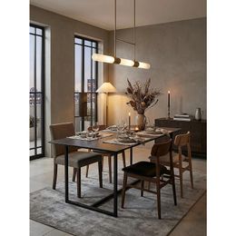 KADIMA DESIGN Esstisch Keramik Glas Metall Rechteckig Marmoroptik Gro&szlig;, Schwarz 180x90x76 cm