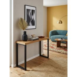 KADIMA DESIGN Konsolentisch &ndash; Eiche-Dekor/Schwarz, 120x39x75,5 cm, schmal, mit Metallbeinen