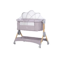 Chipolino Beistellbett Sleep&acute;n Fold Matratze R&auml;der Schwingfunktion Wickelauflage hellgrau