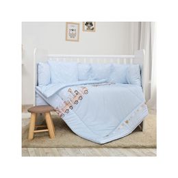 Lorelli Babybettw&auml;sche-Set 5-tlg. Decke 140 x 95 cm Kissen 43 x 35 cm Nestchen hellblau