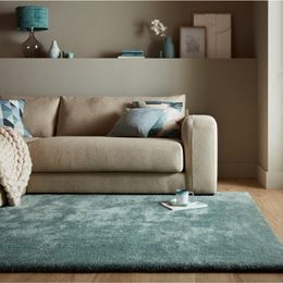 Teppich uni T&uuml;rkis 160 x 230 cm - LUNE KADIMA DESIGN