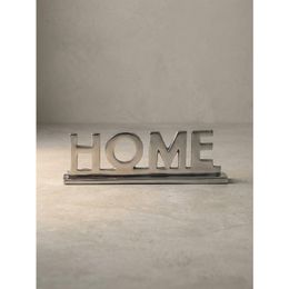 KADIMA DESIGN Deko-Skulptur Aluminium Silber 22 cm, moderner Schriftzug f&uuml;r Wohn- und Esszimmer