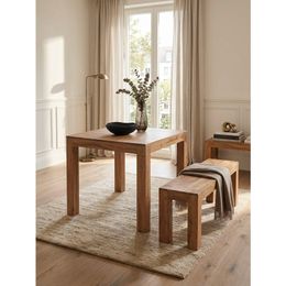 KADIMA DESIGN Esstisch Massivholz Rechteckig Zeitlos MUMBAI, Akazie 80x80x76 cm