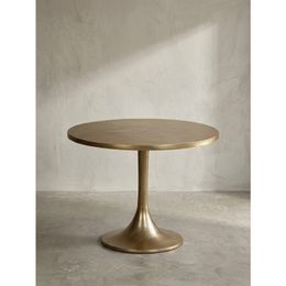 KADIMA DESIGN Couchtisch Klein Gold Metall Rund 60x60x46,5 cm Modern